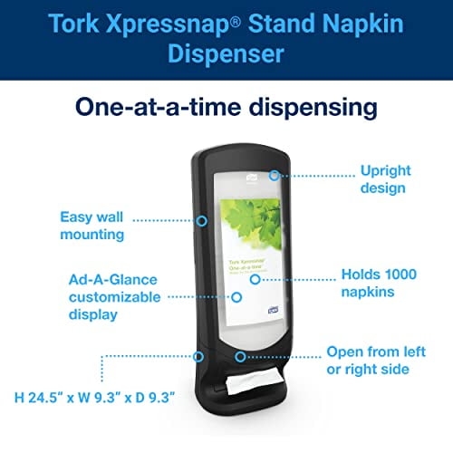 Tork Xpressnap® Stand Napkin Dispenser Black N4, Upright Design ...