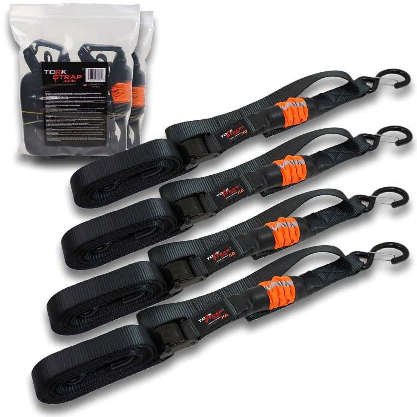 TorkStrap 1.5" Spring-Loaded 14 ft. Tie Down Straps, 750 lb. Working ...