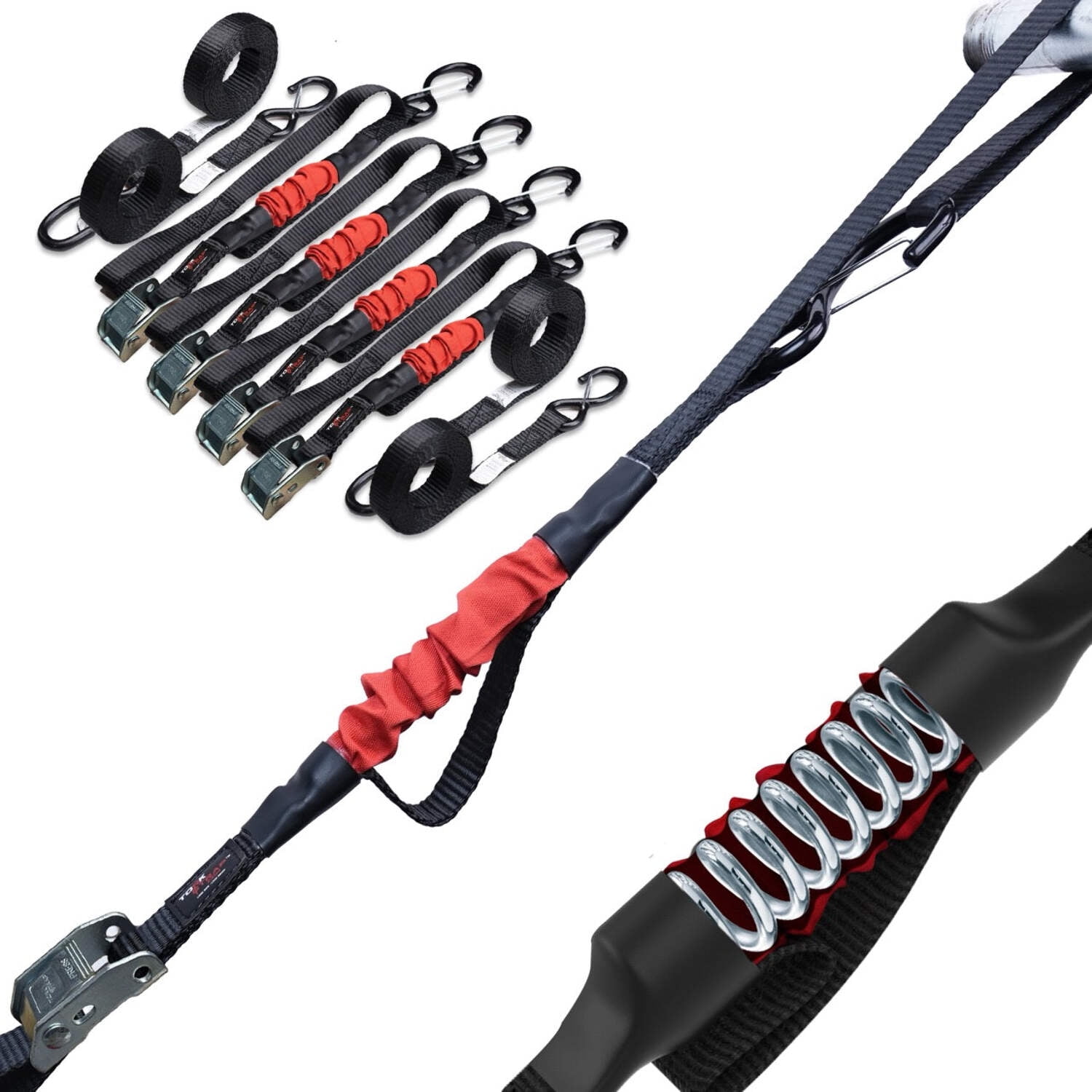 TorkStrap M500 | 14'x1'' Spring Loaded Tie Down Straps - Adapts to Load ...