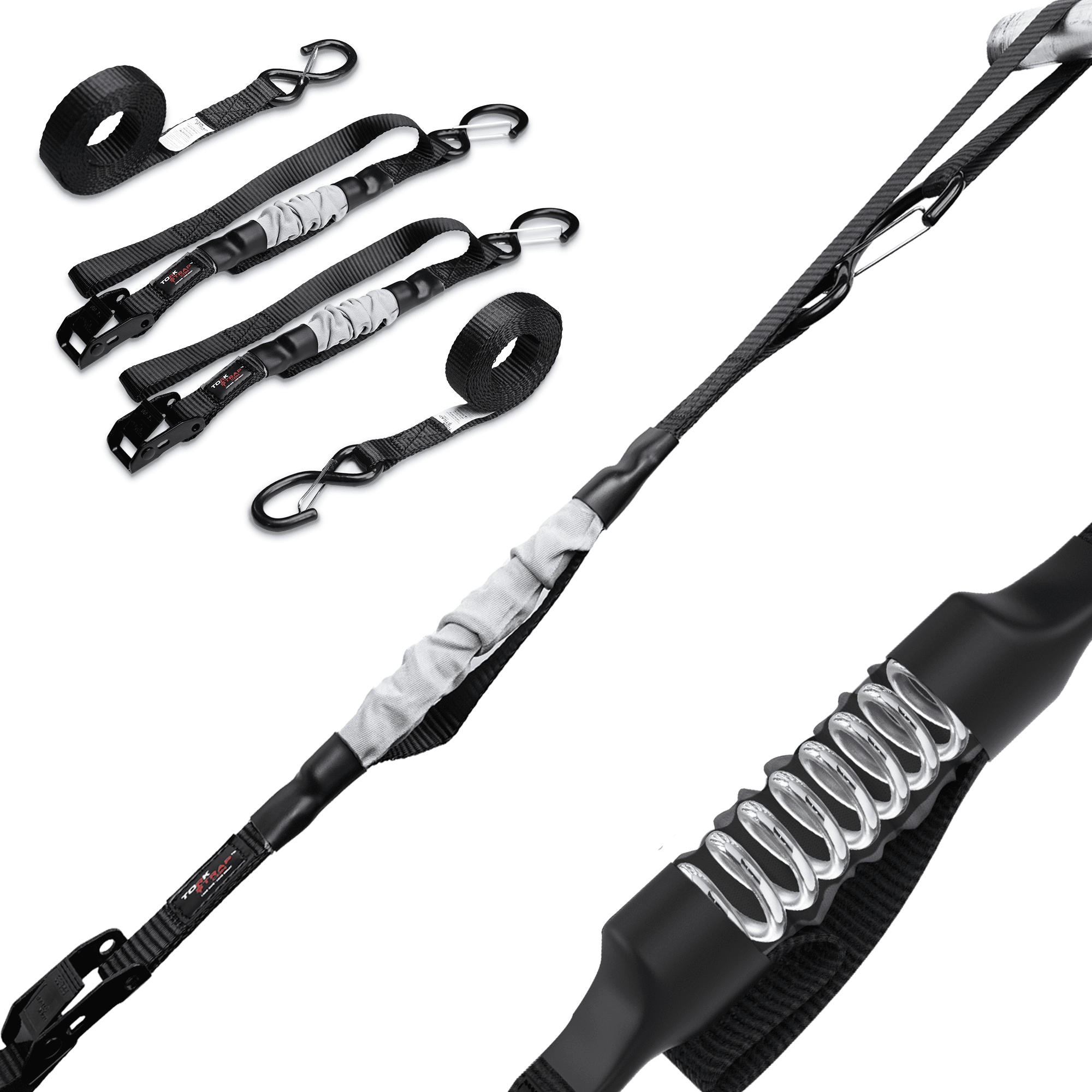 TorkStrap M500 Platinum - Spring Loaded Tie Down Straps - 1500lb Break ...