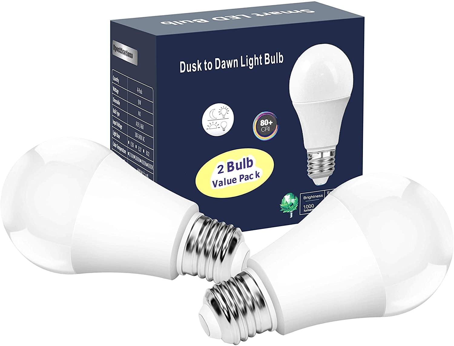 Torkase Outdoor Dusk to Dawn Light Bulbs, 13W Warm White, LED with ...