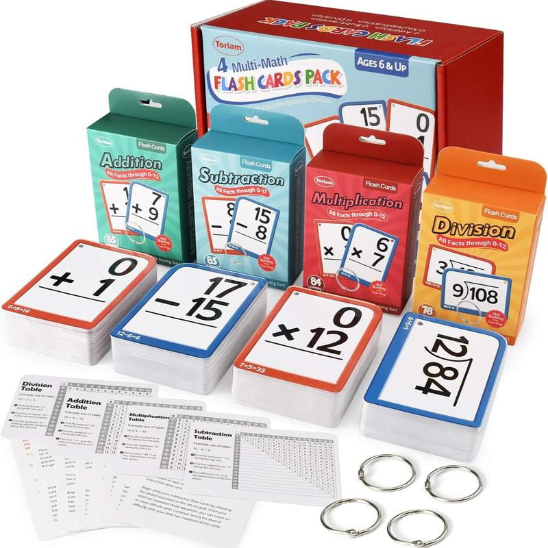 Torlam Math Flash Cards + Math Board, Math fidget toys,Times Table ...