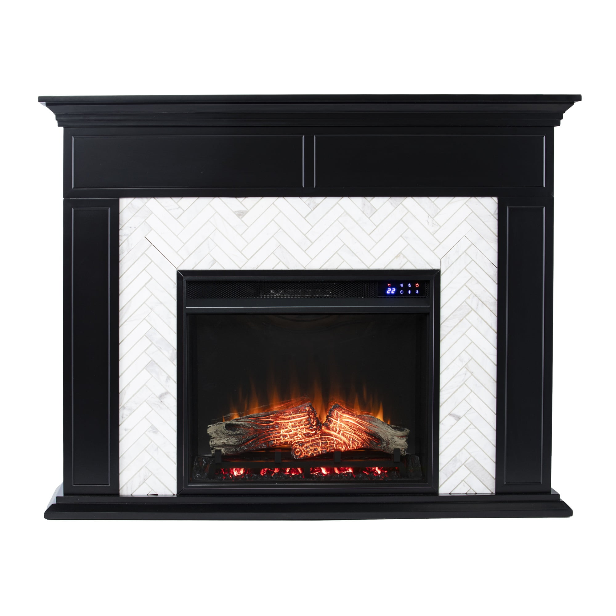 Torlington Marble Tiled Touch Screen Electric Fireplace - Walmart.com