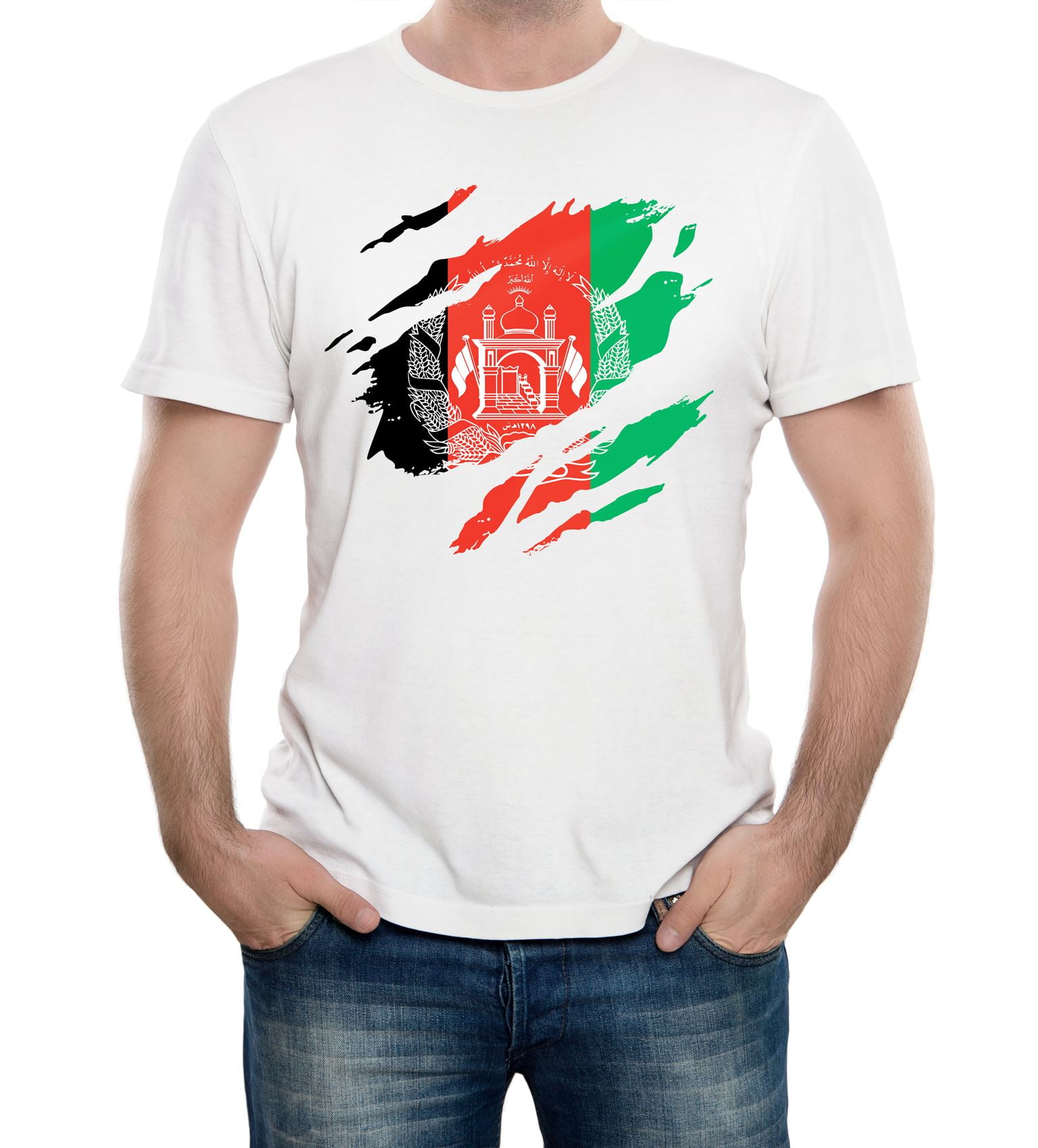Torn Afghanistan Flag Men's Graphic T-Shirt | Afghan National Pride Tee ...