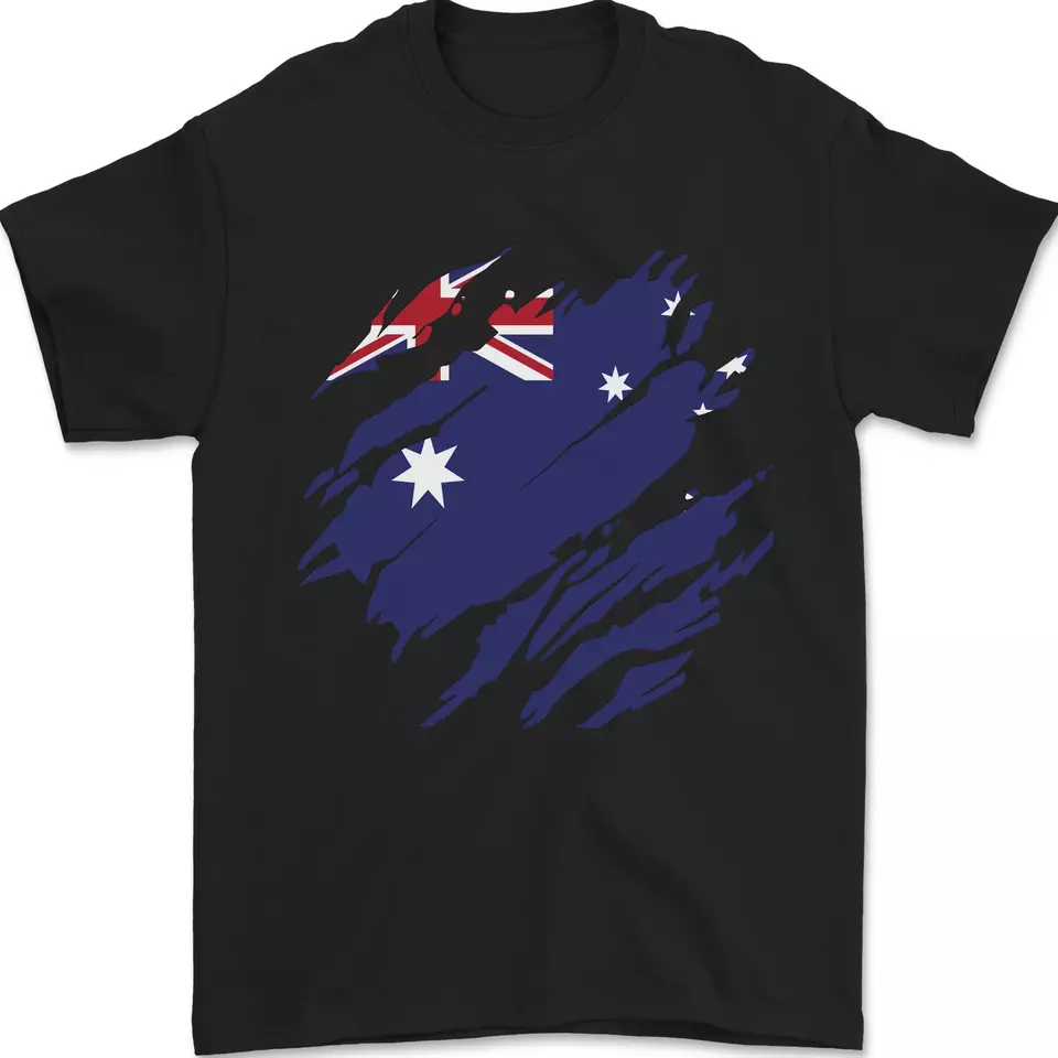 Torn Australia Flag Australian Day Football Mens 100% Cotton - Walmart.com