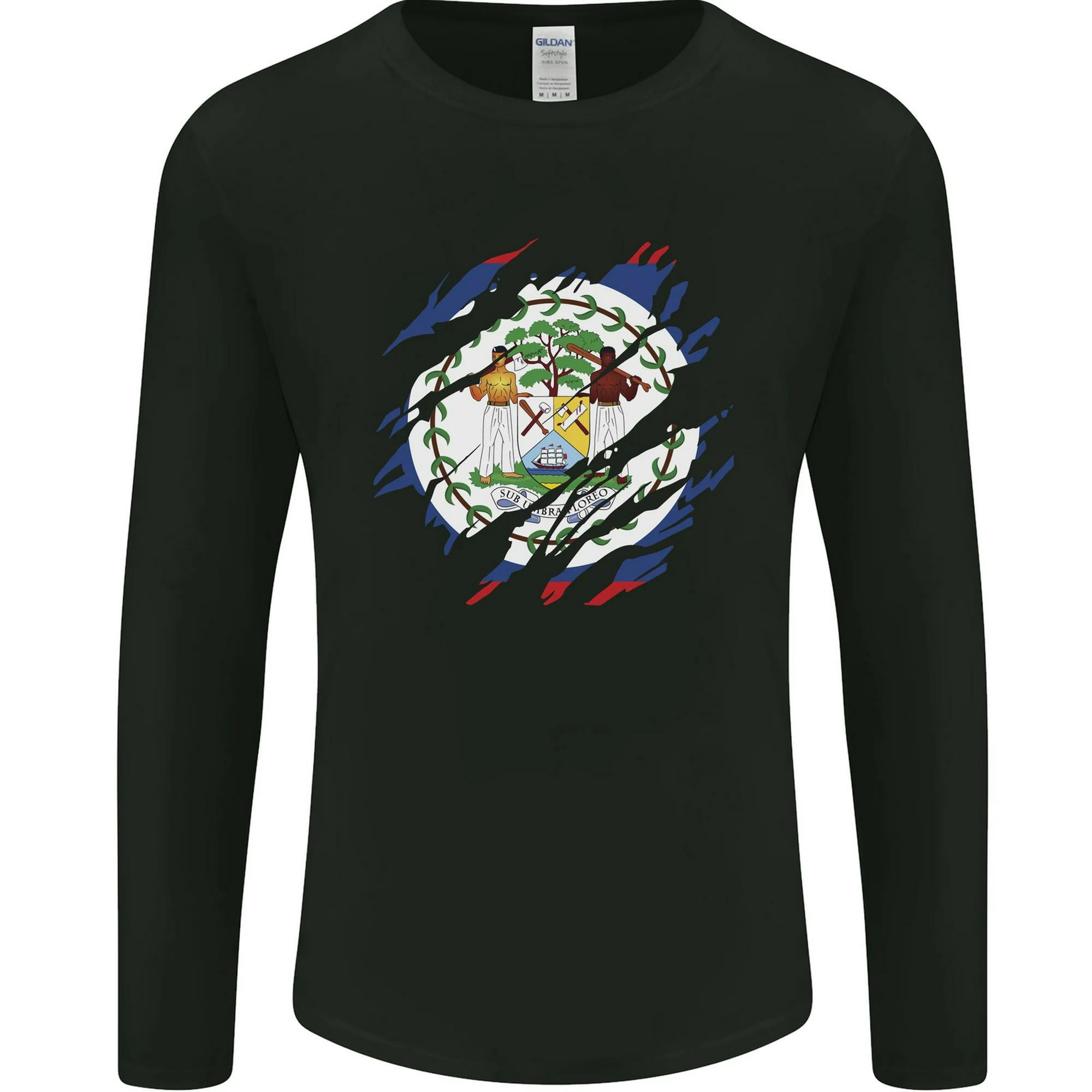 Torn Belize Belizean Day Mens Long Sleeve T-Shirt - Walmart.com