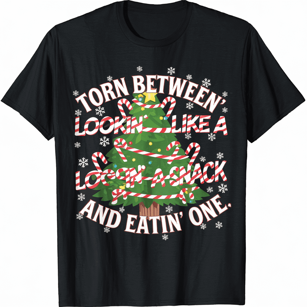Torn Between Snack Mode And Eating Mode Christmas Tee - Walmart.com