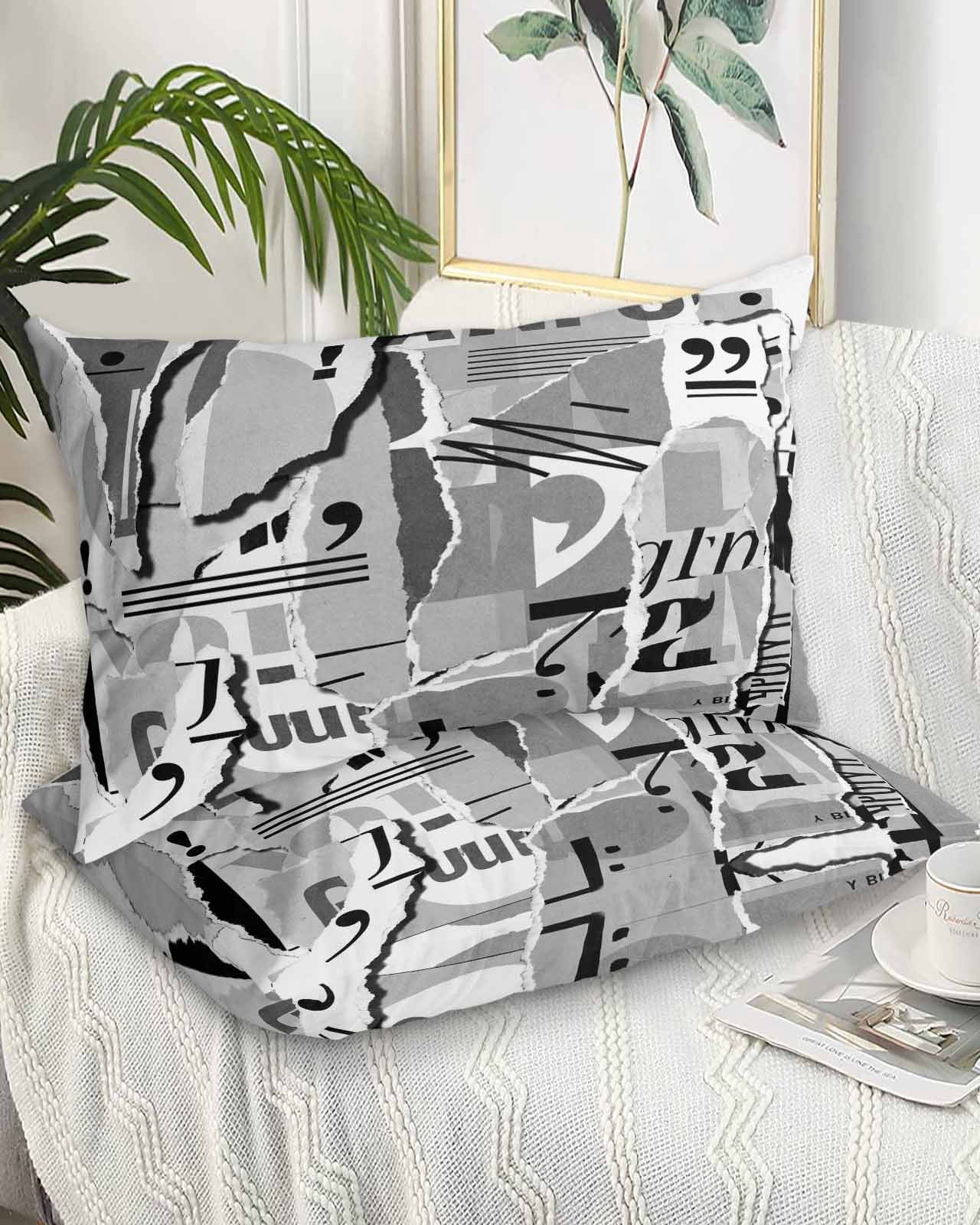 Torn Paper Queen Pillow Cases Set of 2 - Microfiber Bed Throw Pillow ...