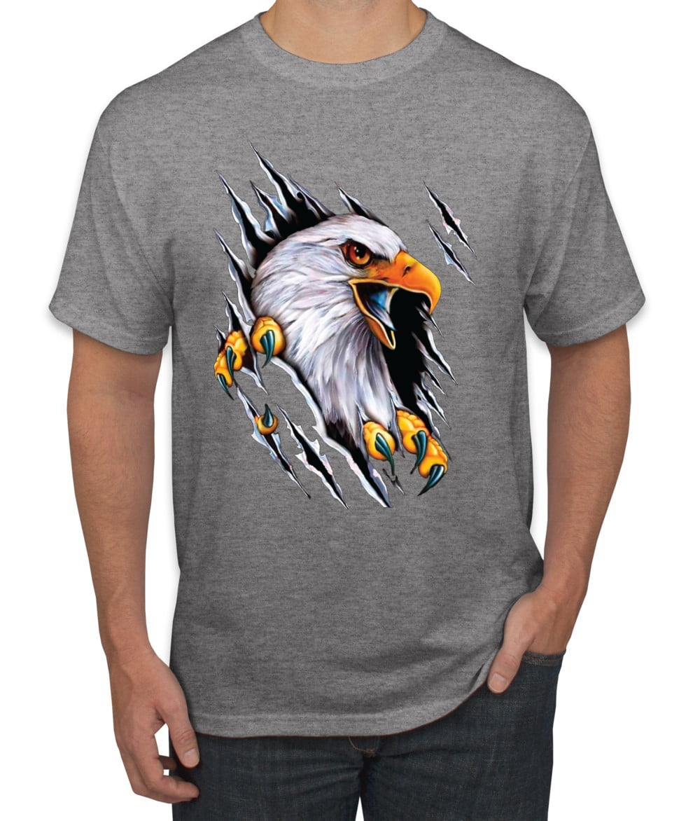 Torn Ripped Eagle Claws Animal Lover Men's Graphic T-Shirt, Heather ...