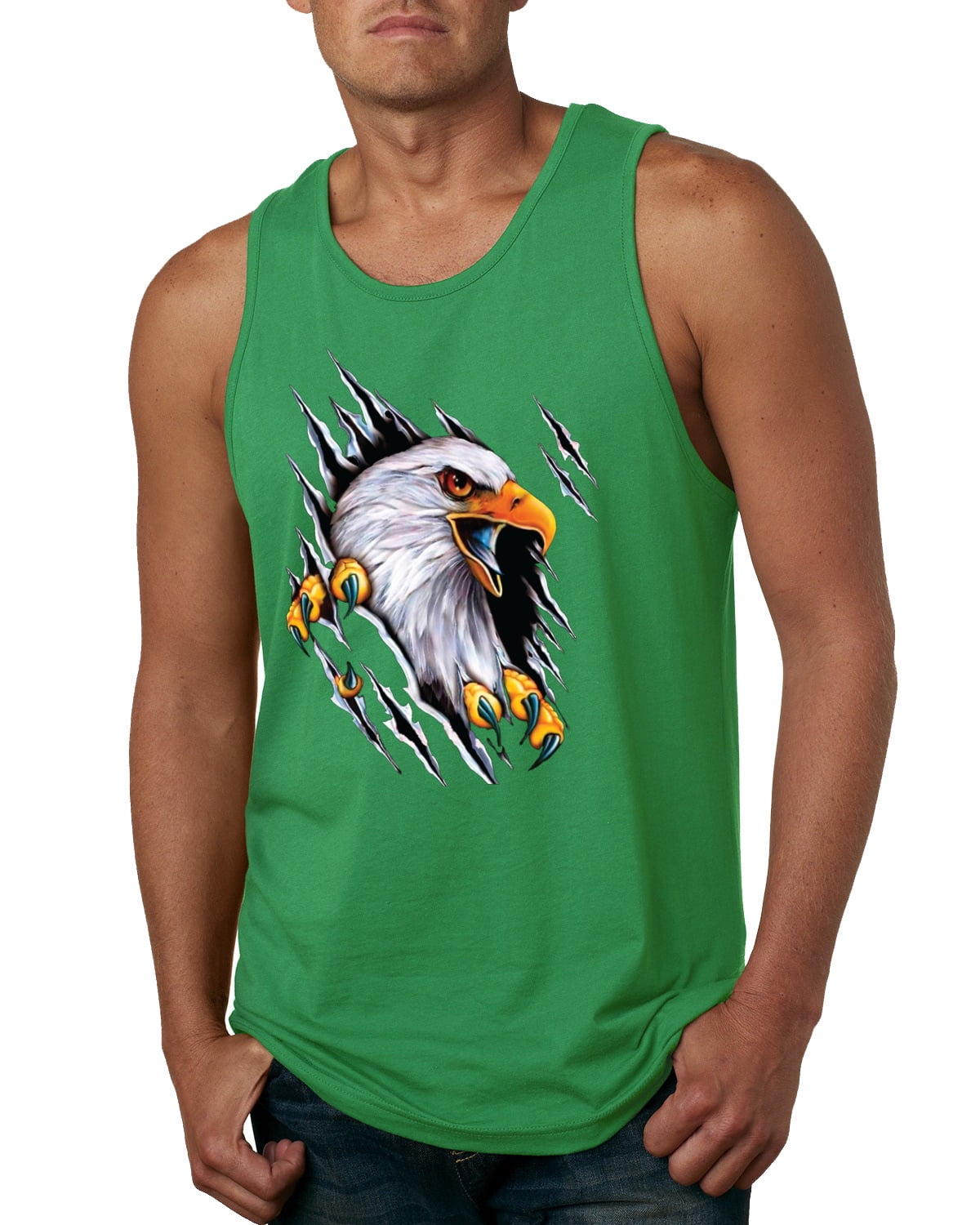 Torn Ripped Eagle Claws Animal Lover Mens Graphic Tank Top, Kelly, 2XL ...