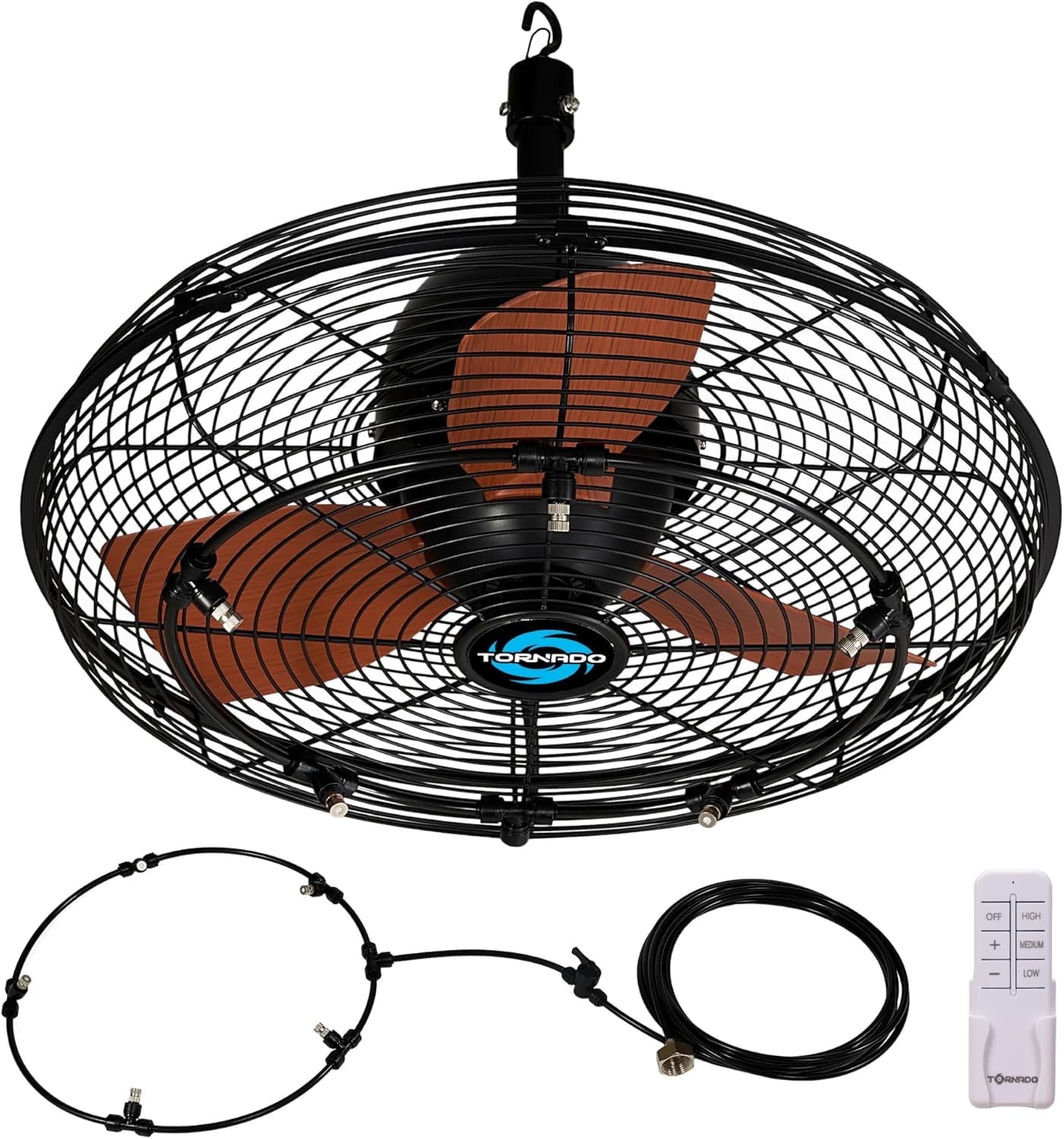 Tornado 20 Inch Outdoor Ceiling Mount Fan with Pre-Installed Misting ...