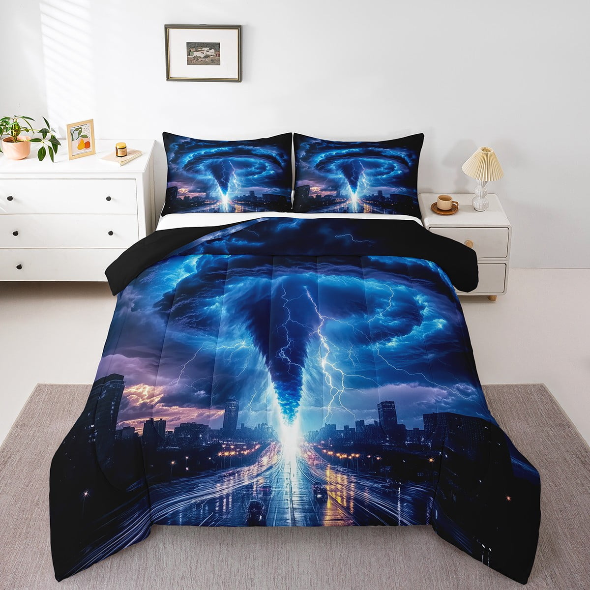 Tornado Bedding Twin,Natural Disaster Comforter Set For Bedroom,3D ...