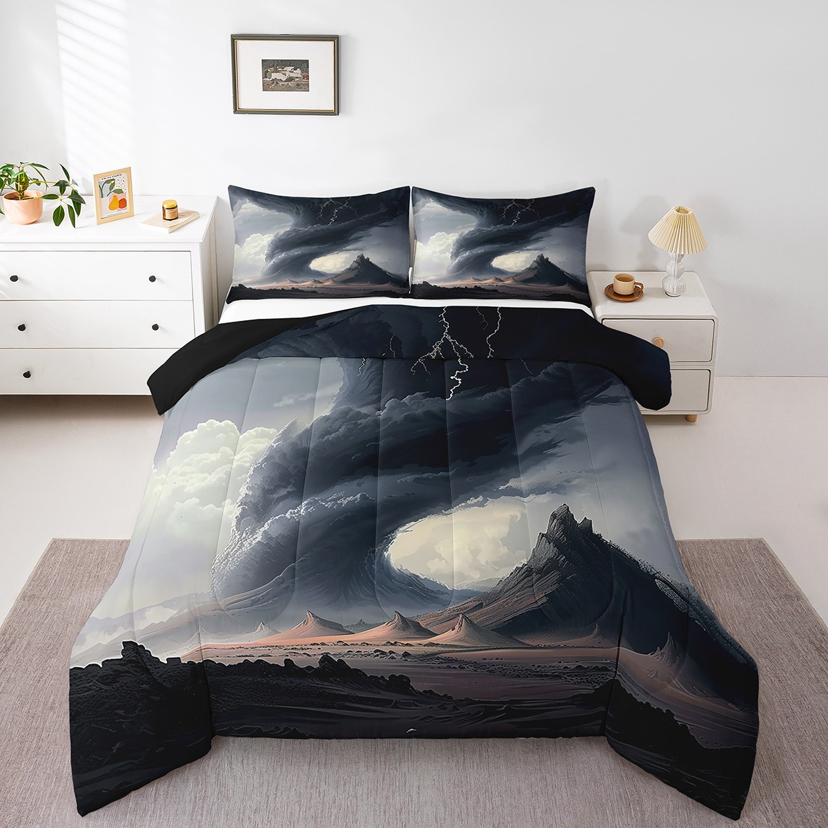 Tornado Comforter Set Full Size,Lighting Themed Bedding,Egyptian ...