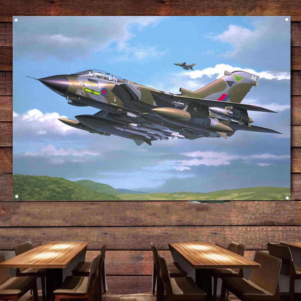 Tornado Fighter Jet Banner Wall Art Canvas Banner - Aviation Military ...