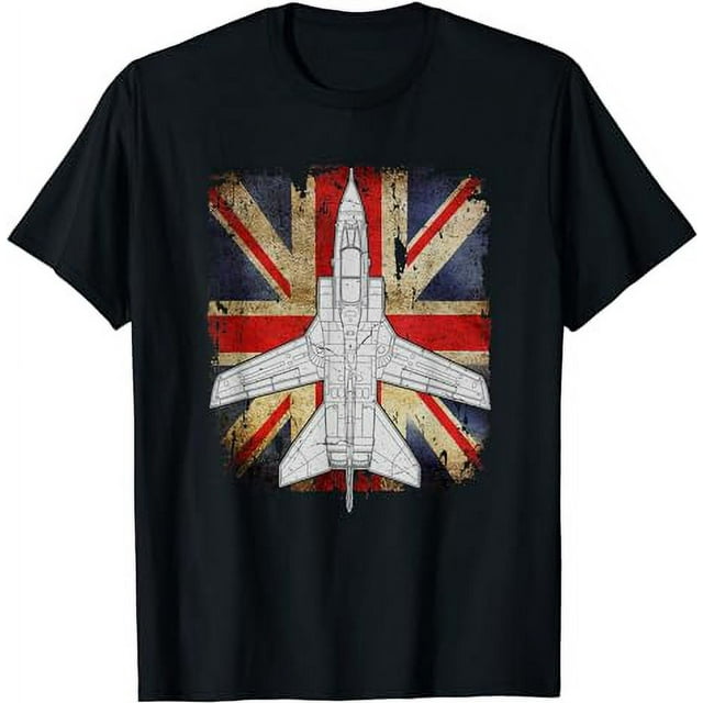 Tornado Jet UK RAF Airplane Aircraft Plane Union Jack Flag T-Shirt ...