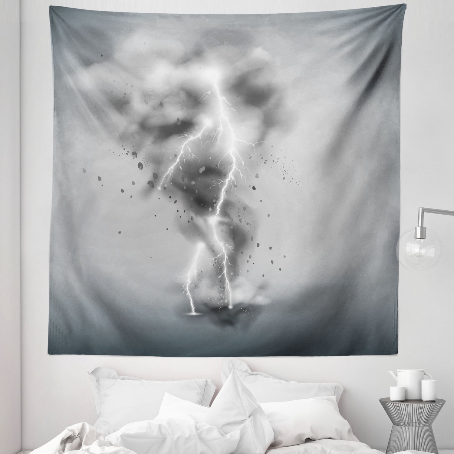 Tornado Tapestry, Scary Thunder in a Whirlwind Sky Scenery Bad Weather ...