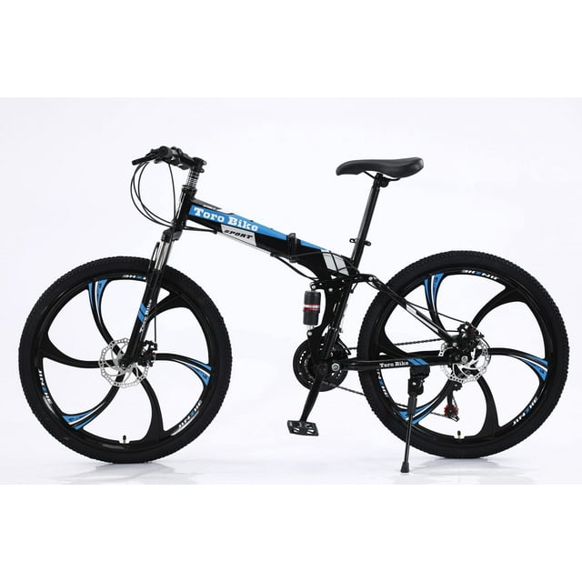 Toro Bikes USA Folding Mountain Bike 6 Spoke 24-Speed, 26-inch Wheel ...