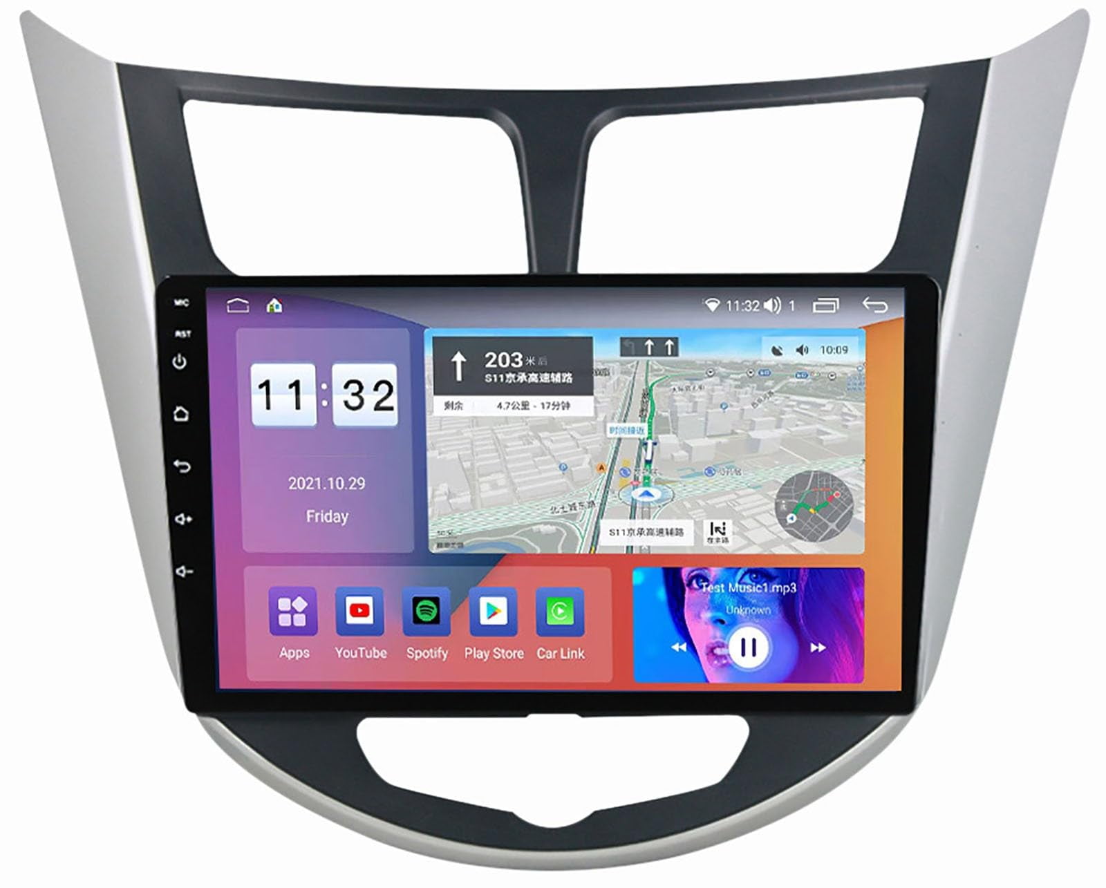 Torovo Android 12.0 Car Stereo Radio for H-yundai Verna 10-16 GPS Sat ...