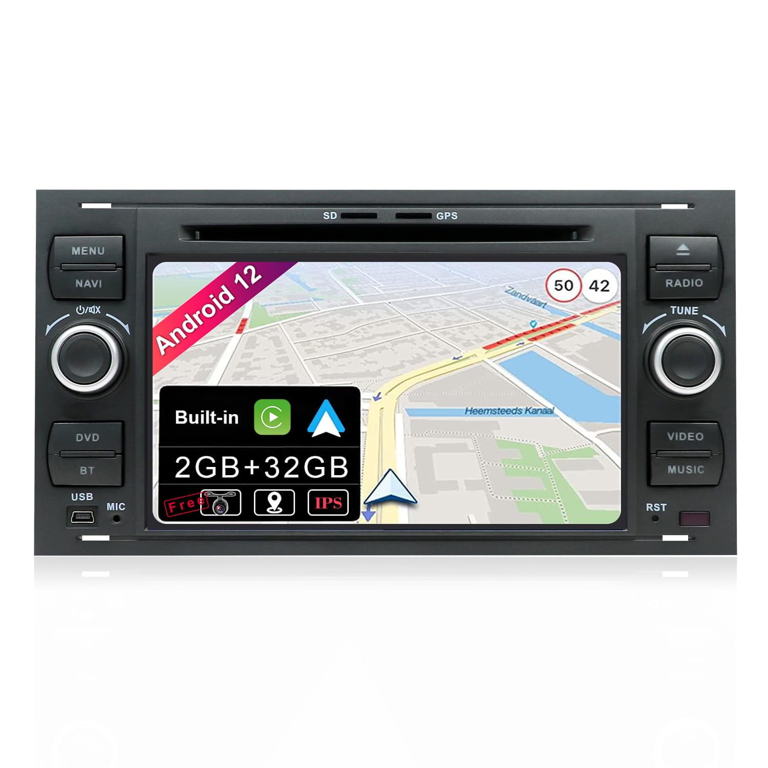 Torovo Android 12 Din Car Stereo For Ford C-Max/Connect/Fiesta/Focus ...