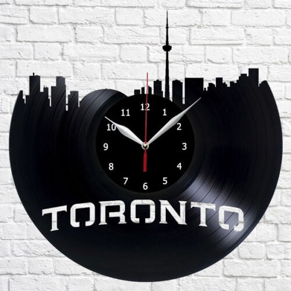 Toronto 3D Vinyl Wall Clock,Vinyl Record Clock Wall Art Unique Bedroom ...