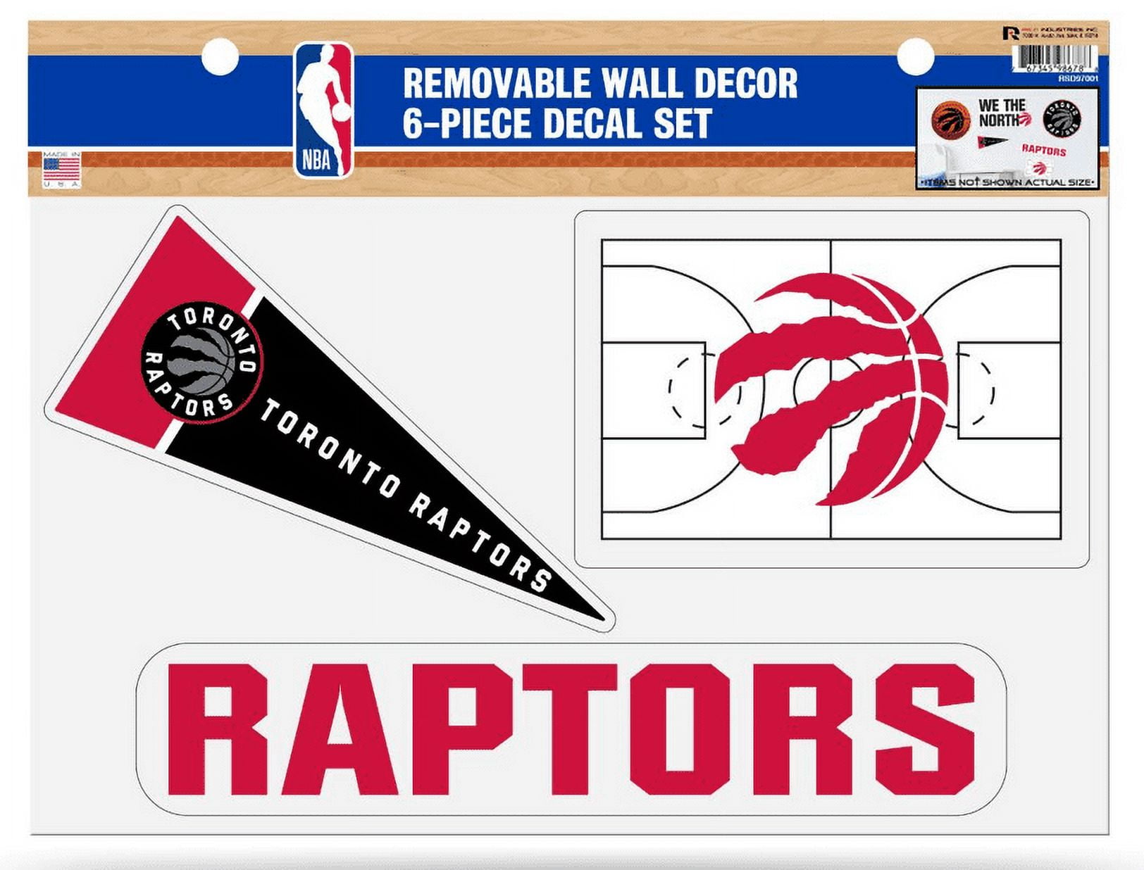 Toronto Basketball Raptors (Set of 6) Individual Easy Peel Die-Cut ...