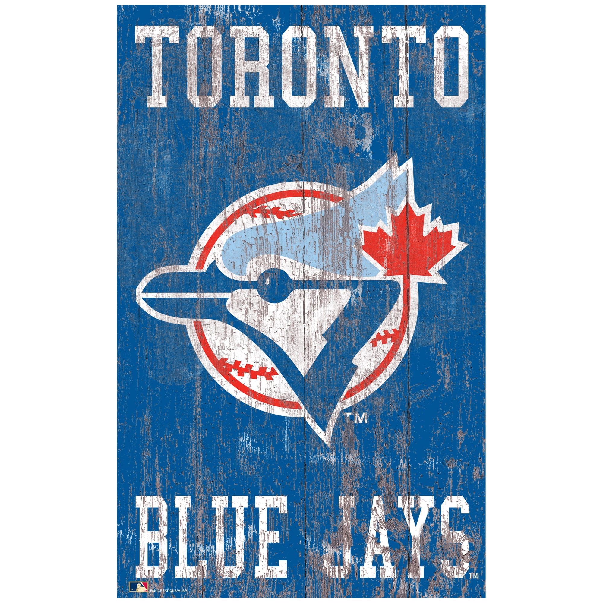 Toronto Blue Jays 11'' x 19'' Heritage Distressed Logo Sign - Walmart.com