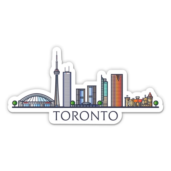 Toronto Canada Skyline Travel - 12" Vinyl Sticker Waterproof Decal ...