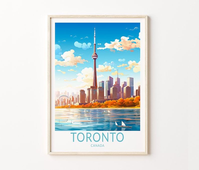 Toronto Canada Travel Poster, Skyline Wall Art, Traveler Home Décor ...
