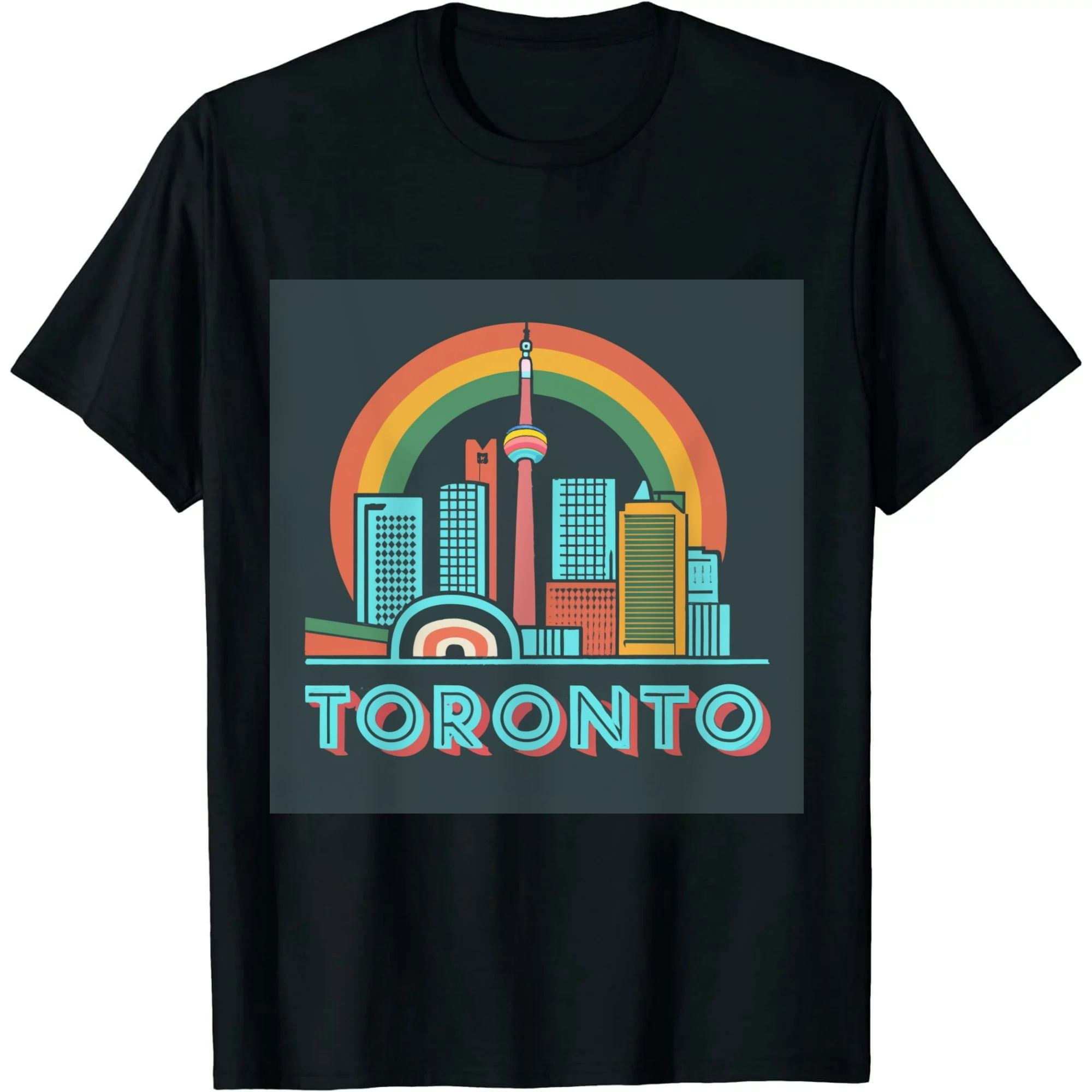 Toronto Canada Watercolor Skyline Home City Souvenir Art T-Shirt ...