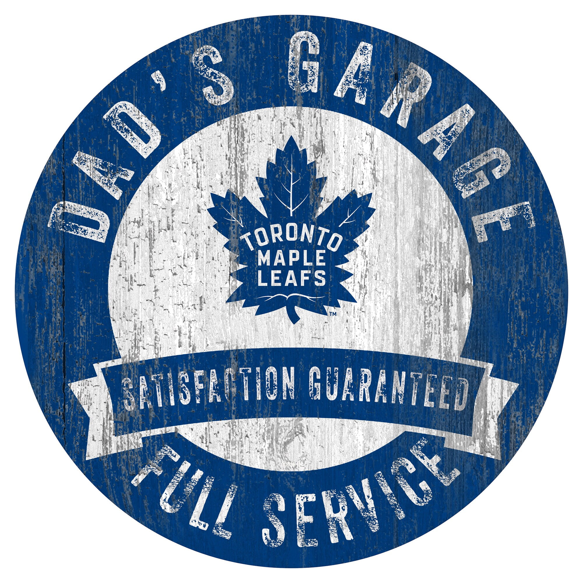 Toronto Maple Leafs 12" Dad's Garage Wood Sign - Walmart.com