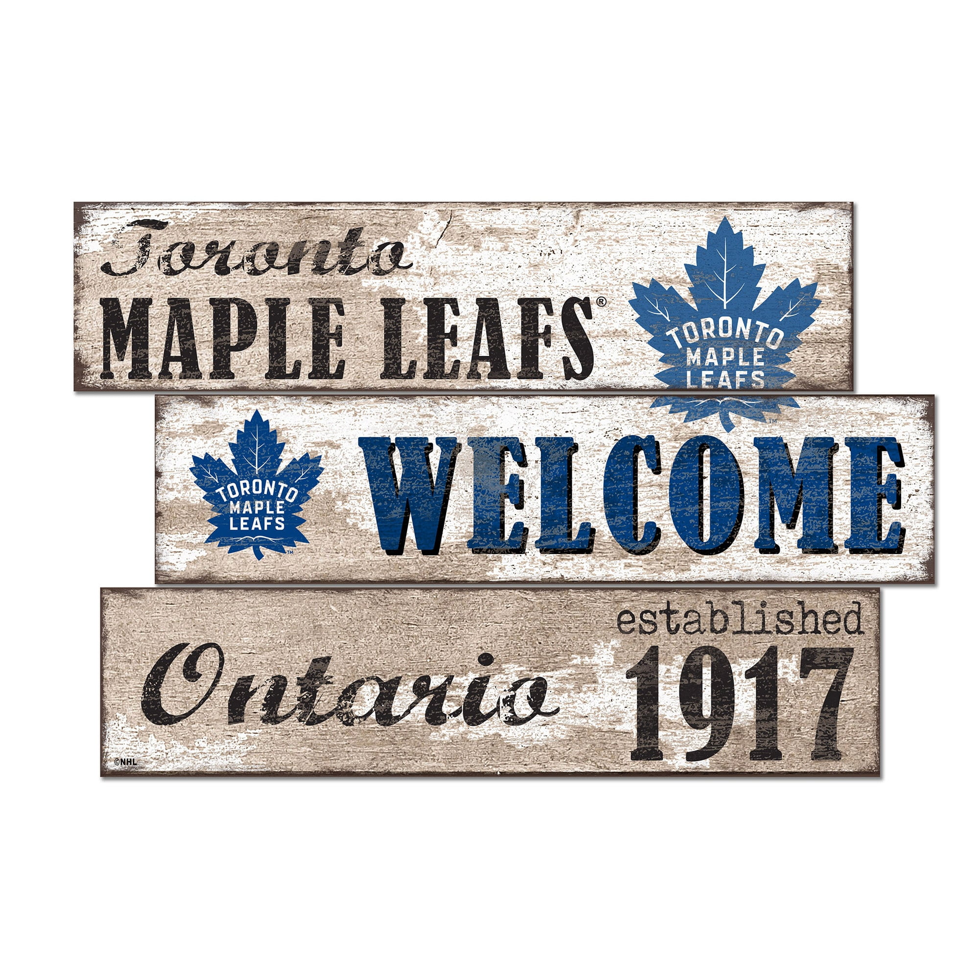 Toronto Maple Leafs 24" 3-Plank Welcome Sign - Walmart.com