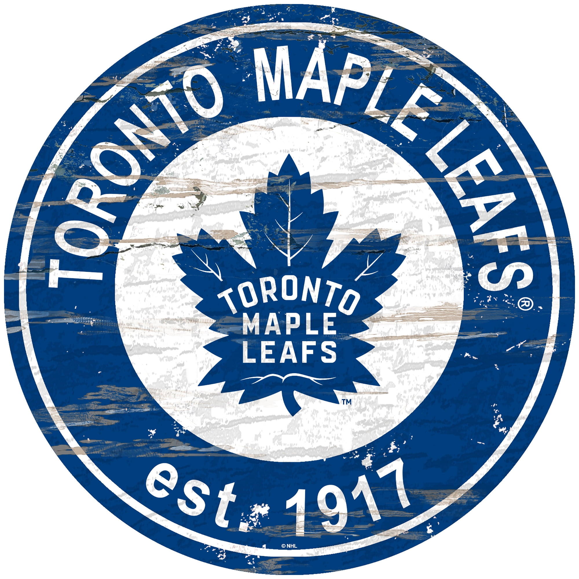 Toronto Maple Leafs 24'' x 24'' Distressed Round Sign - Walmart.com