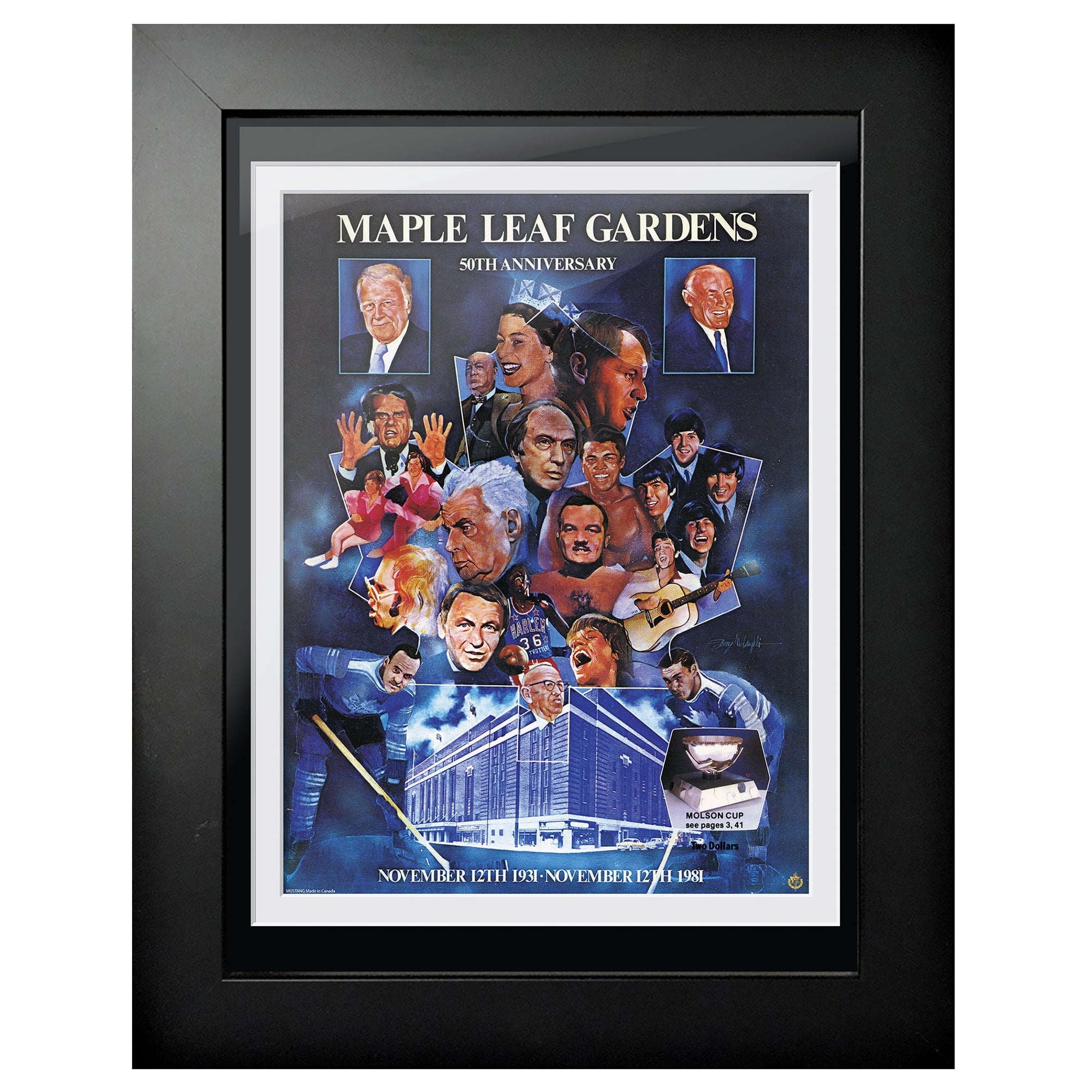 Toronto Maple Leafs 50th Anniversary 18'' x 14'' Framed Program Cover Art Print - Walmart.com