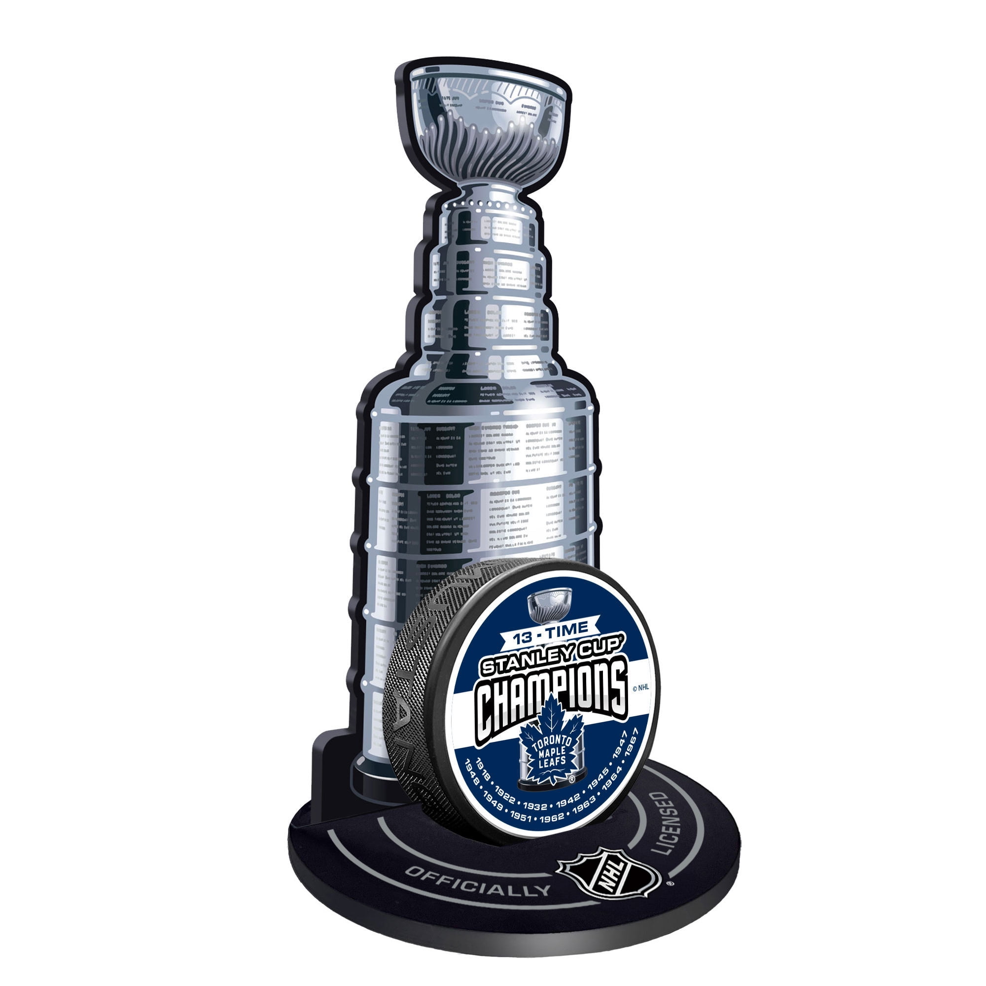 Toronto Maple Leafs Stanley Cup Trophy Stand with Championship Puck ...