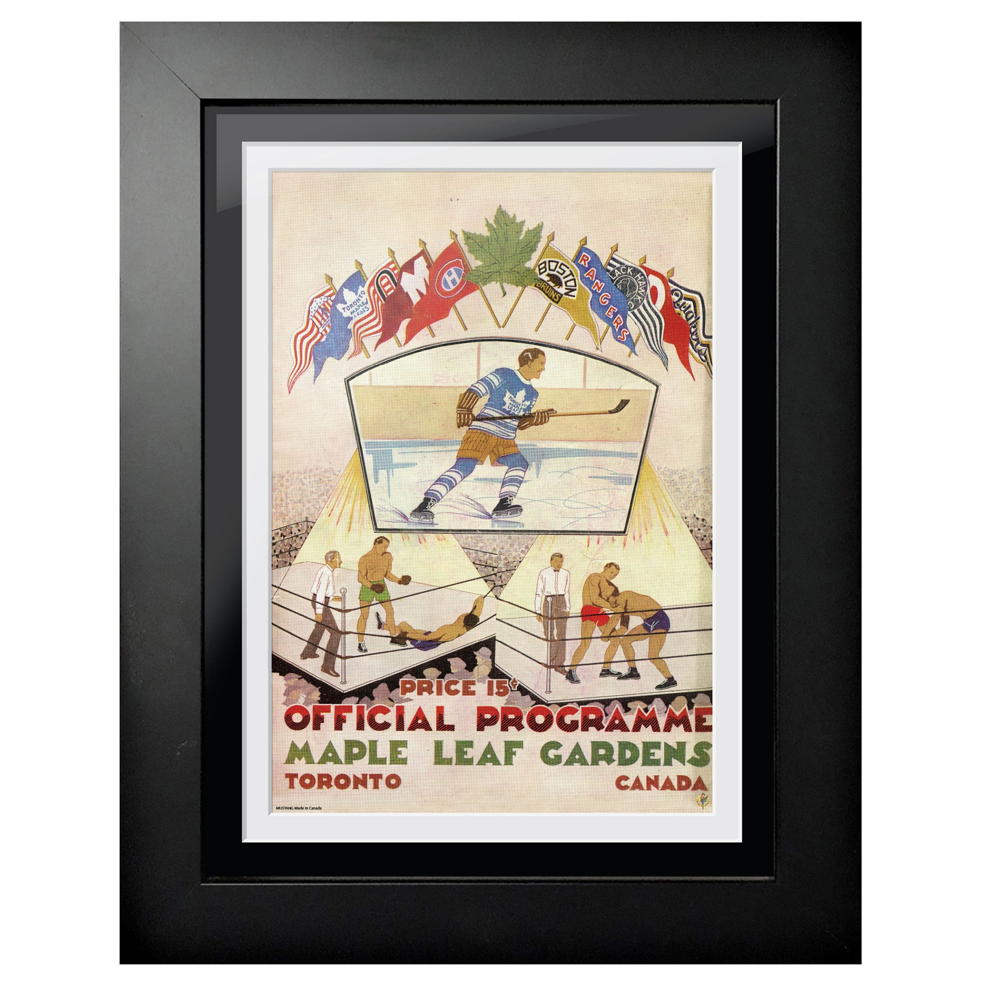 Toronto Maple Leafs Vintage 18'' x 14'' Framed Program Cover Art Print ...
