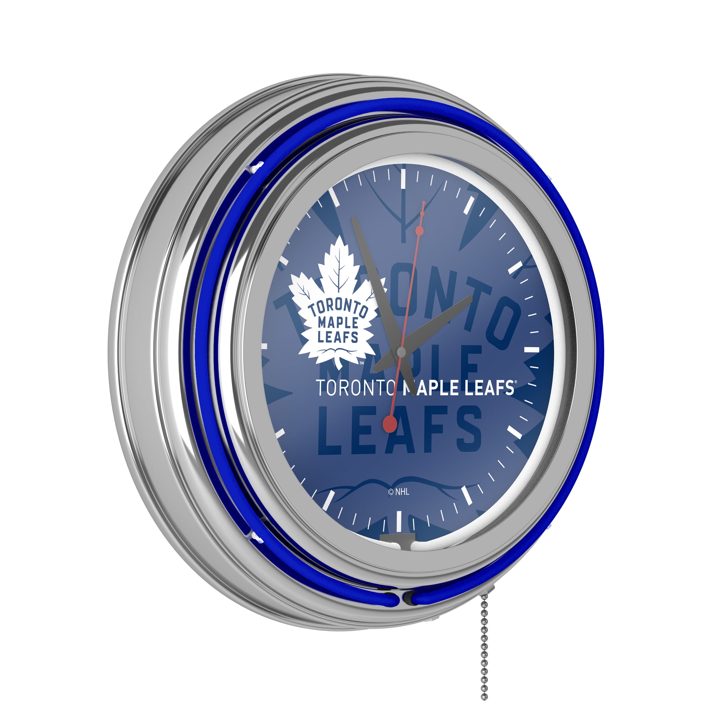 Toronto Maple Leafs Watermark Retro Neon Analog Wall Clock with Pull ...