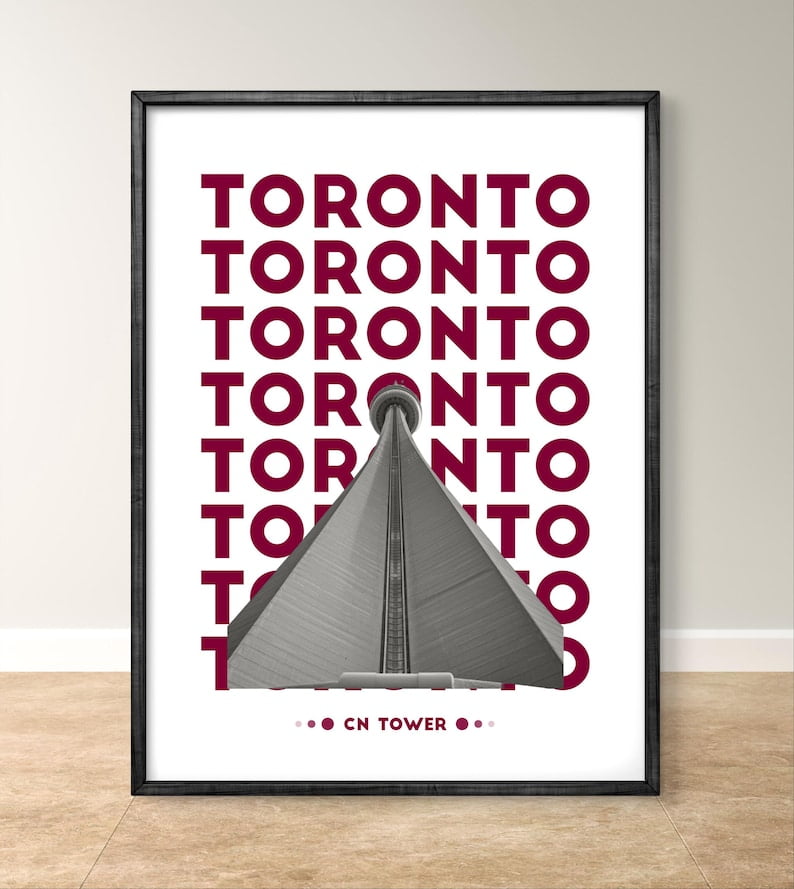 Toronto Poster, Cn Tower Modern Wall Art, Canada Skyline Print ...