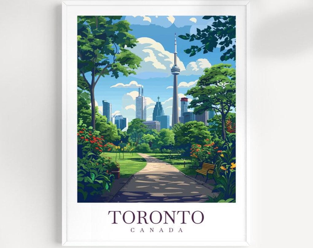 Toronto Print Travel Print Wall Art Canada Wall Hanging Home Decoration ...