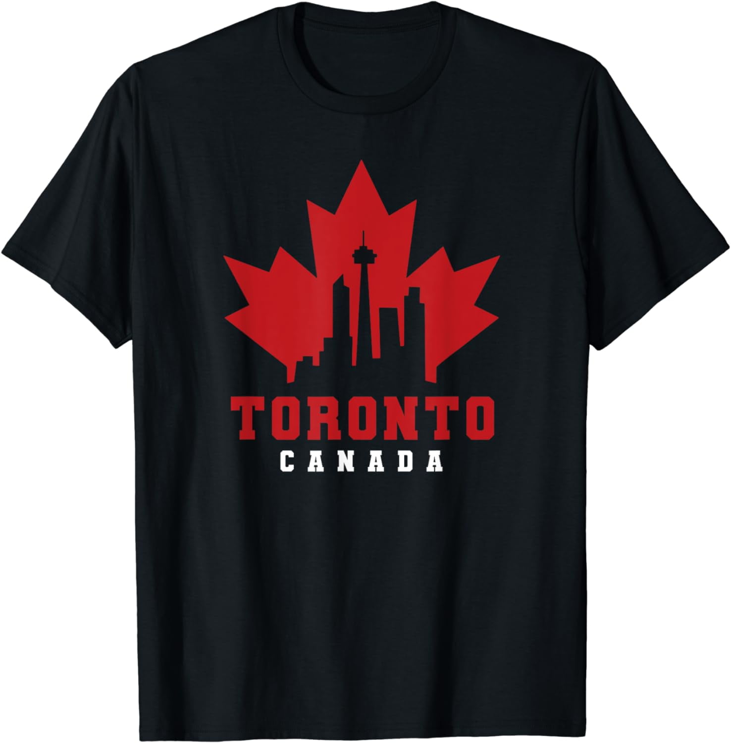 Toronto Skyline silhouette Canada Maple Leaf T-Shirt - Walmart.com