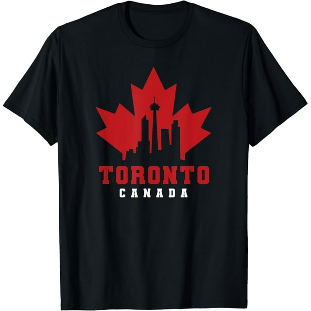 Toronto Skyline silhouette Canada Maple Leaf T-Shirt - Walmart.com