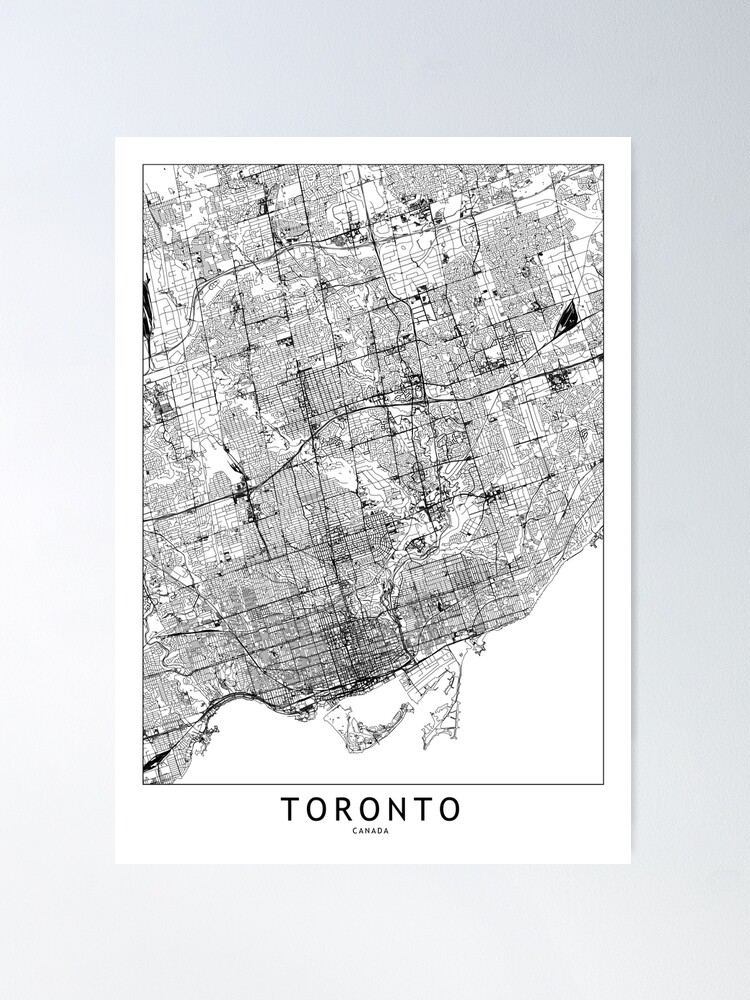 Toronto White Map Poster - Walmart.com