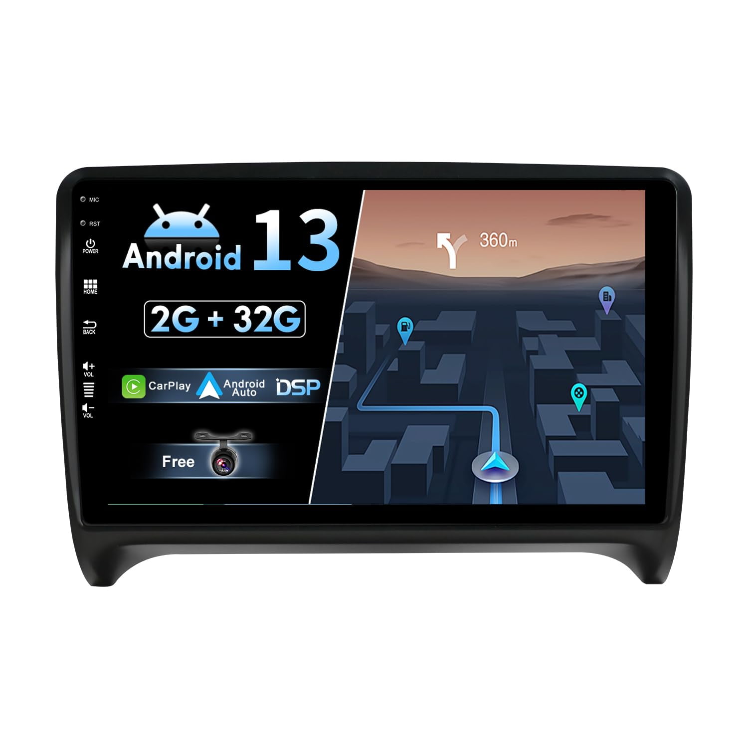 Torovo - Android 12 IPS Car Stereo For Audi TT (2006-2011) - Wireless ...