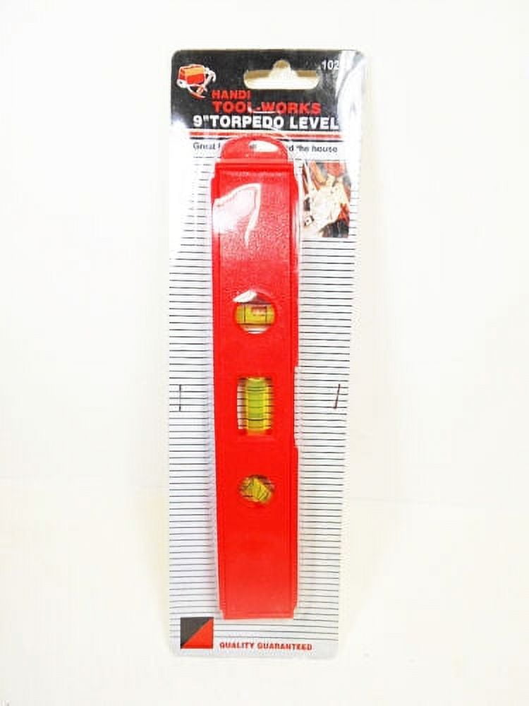 Torpedo Level 9 inch Red Plastic Magnetic Carpenters Framing Plumbing ...