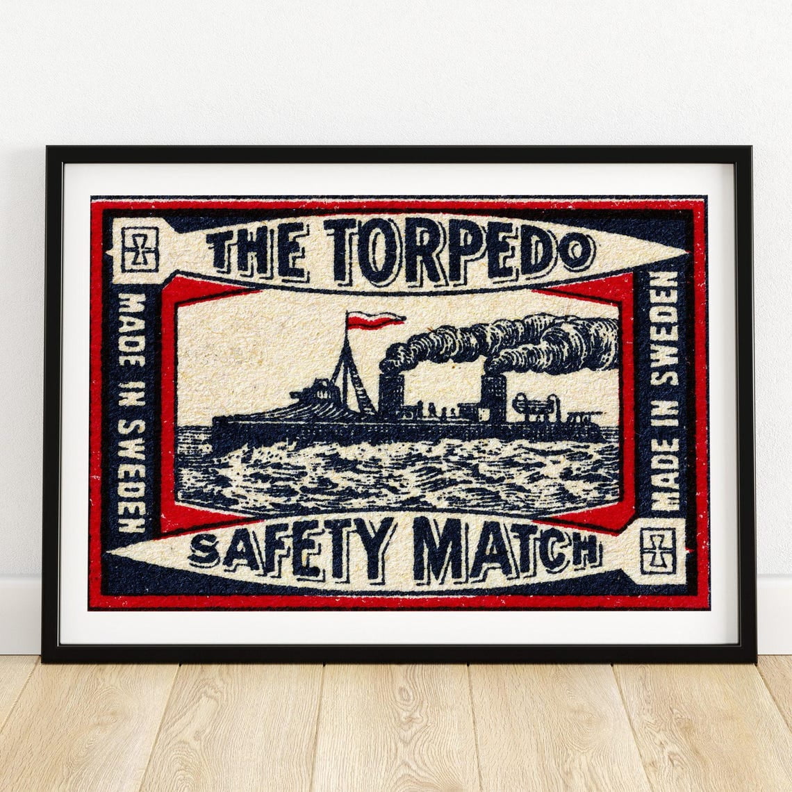 The Torpedo - Matchbox Print - Aesthetic Wall Art - Vintage Swedish Art ...