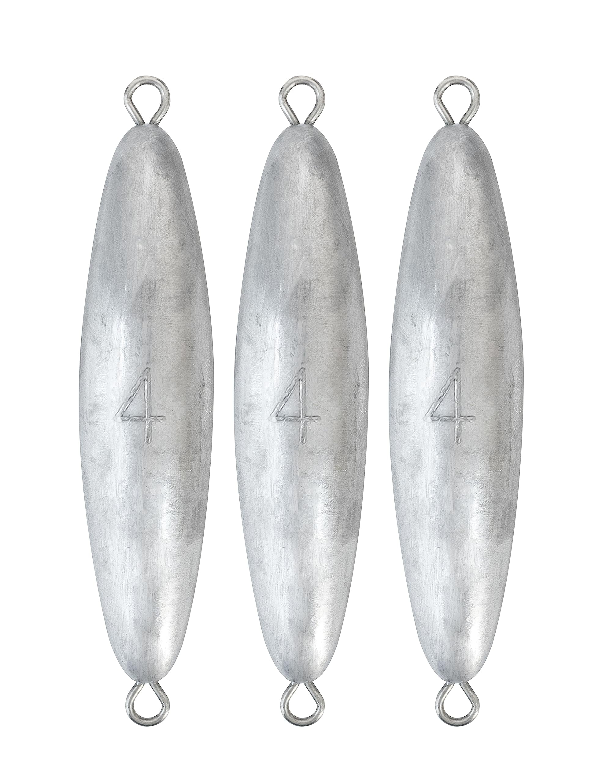 Torpedo Sinker Fishing Weight Through Wire Saltwater Bullet Lead Double ...