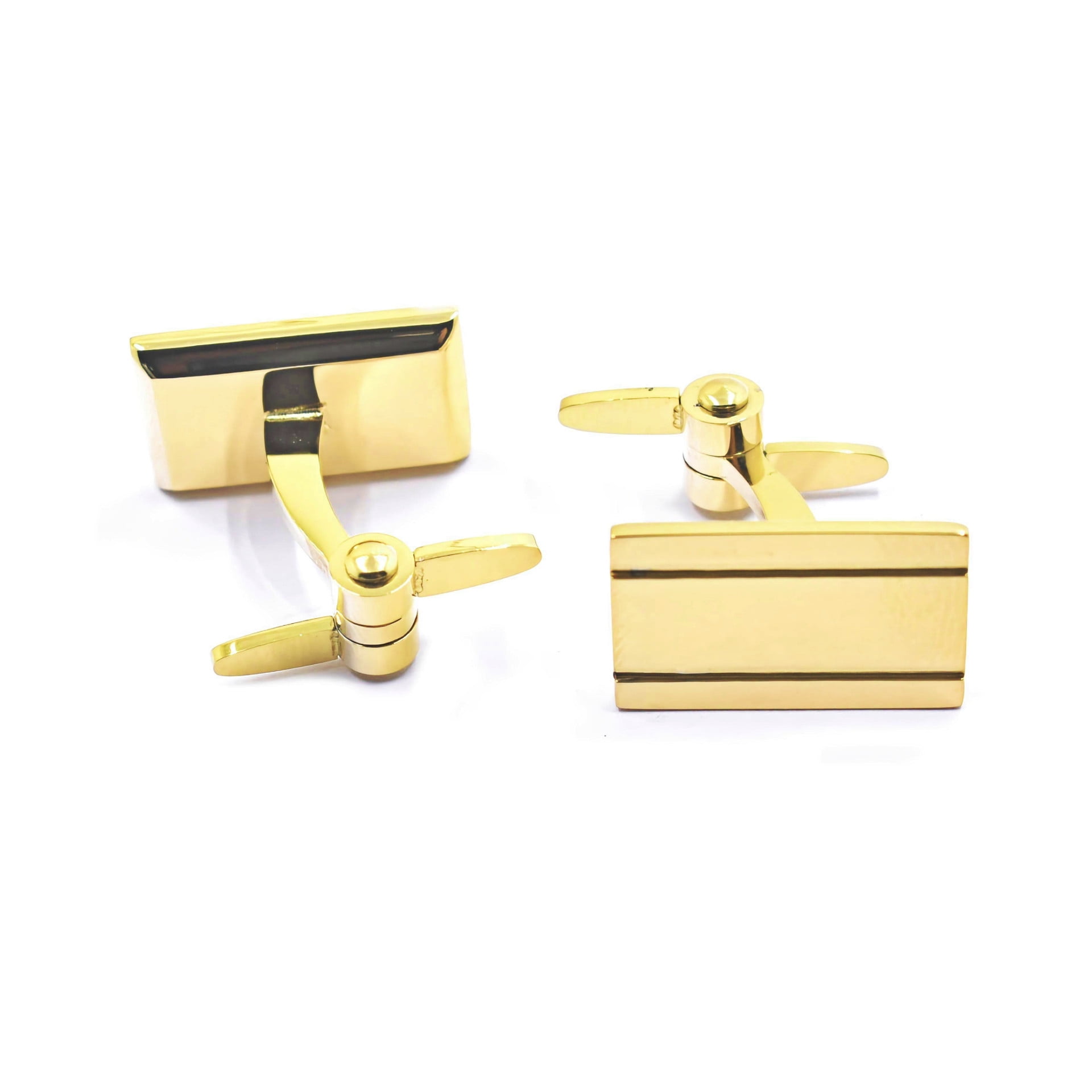 Torqtier Cufflinks for Men 18k Gold Plated Swivel Arms Stainless Steel ...