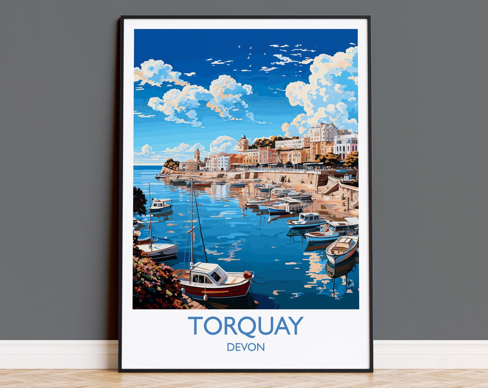 Torquay Print Wall Art, Travel Poster of Torquay, England, Devon Art ...