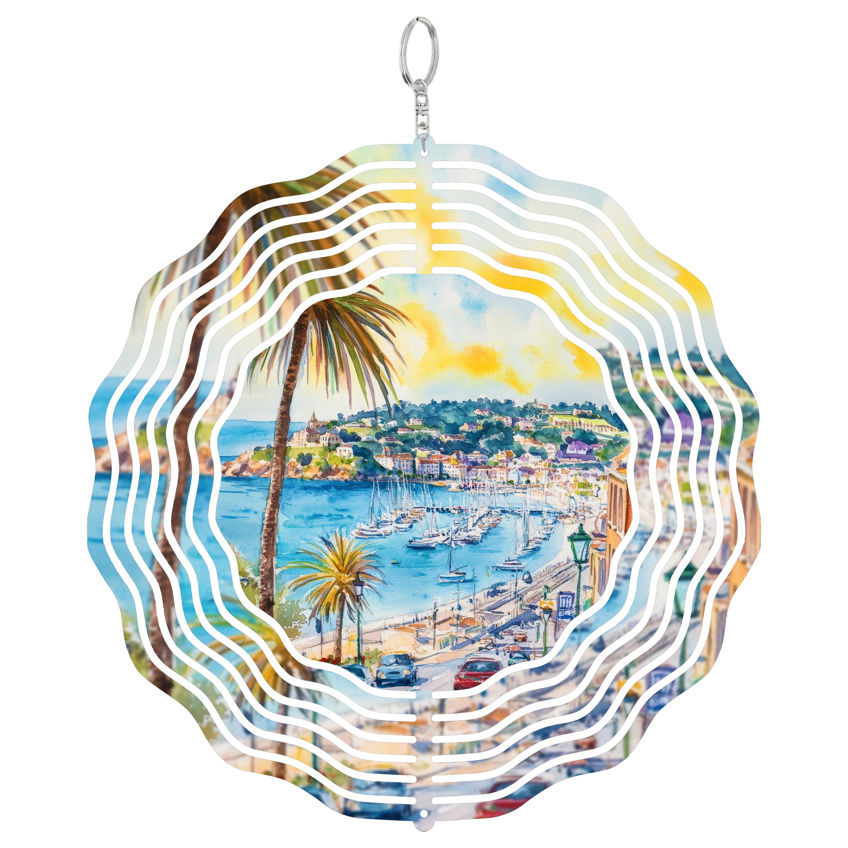 Torquay Riviera Wind Spinner, 3D Kinetic Seaside Yard Art Outdoor Decor ...