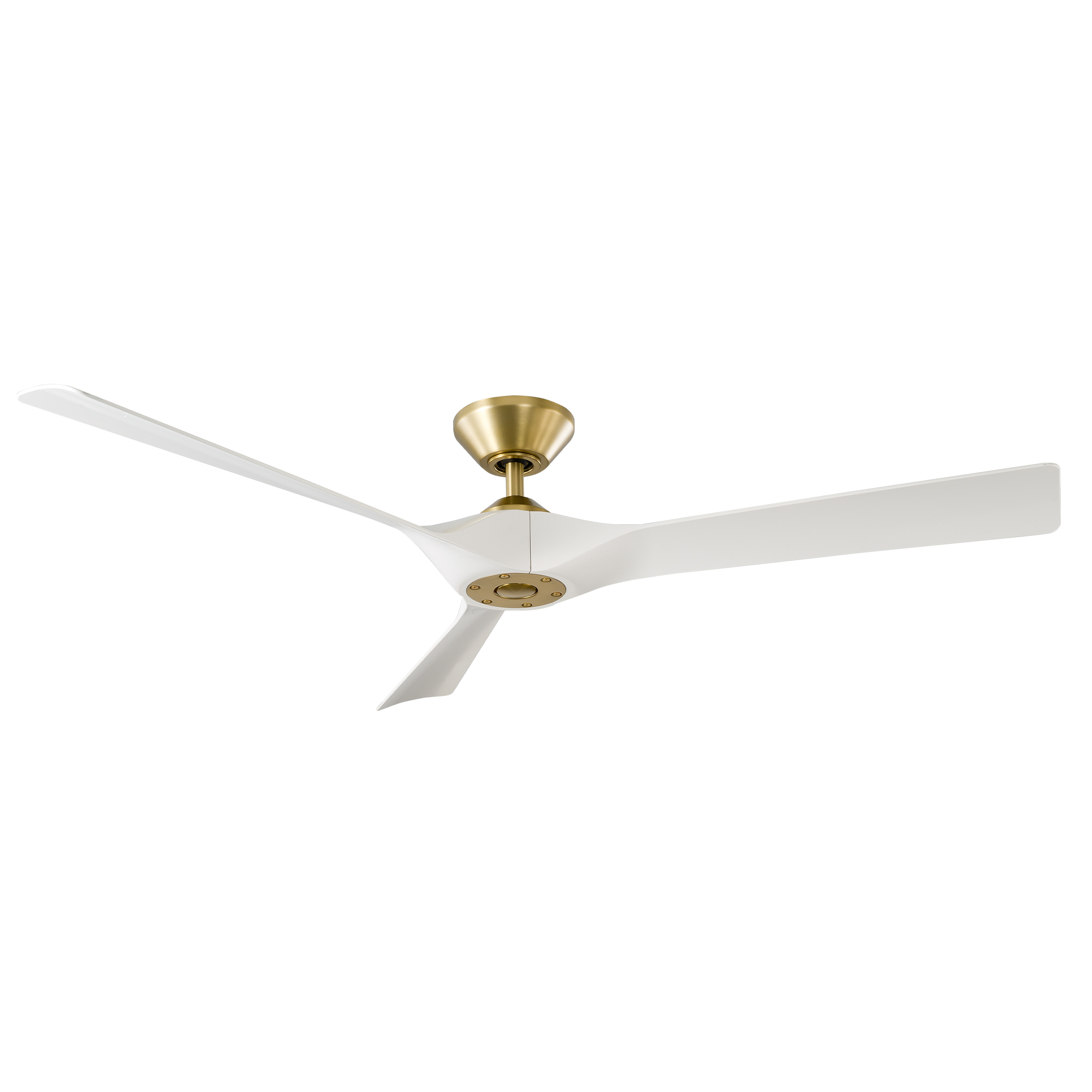 Curtiss Satin Brass Mid-Century Modern MCM Wood Propeller Ceiling Fan ...