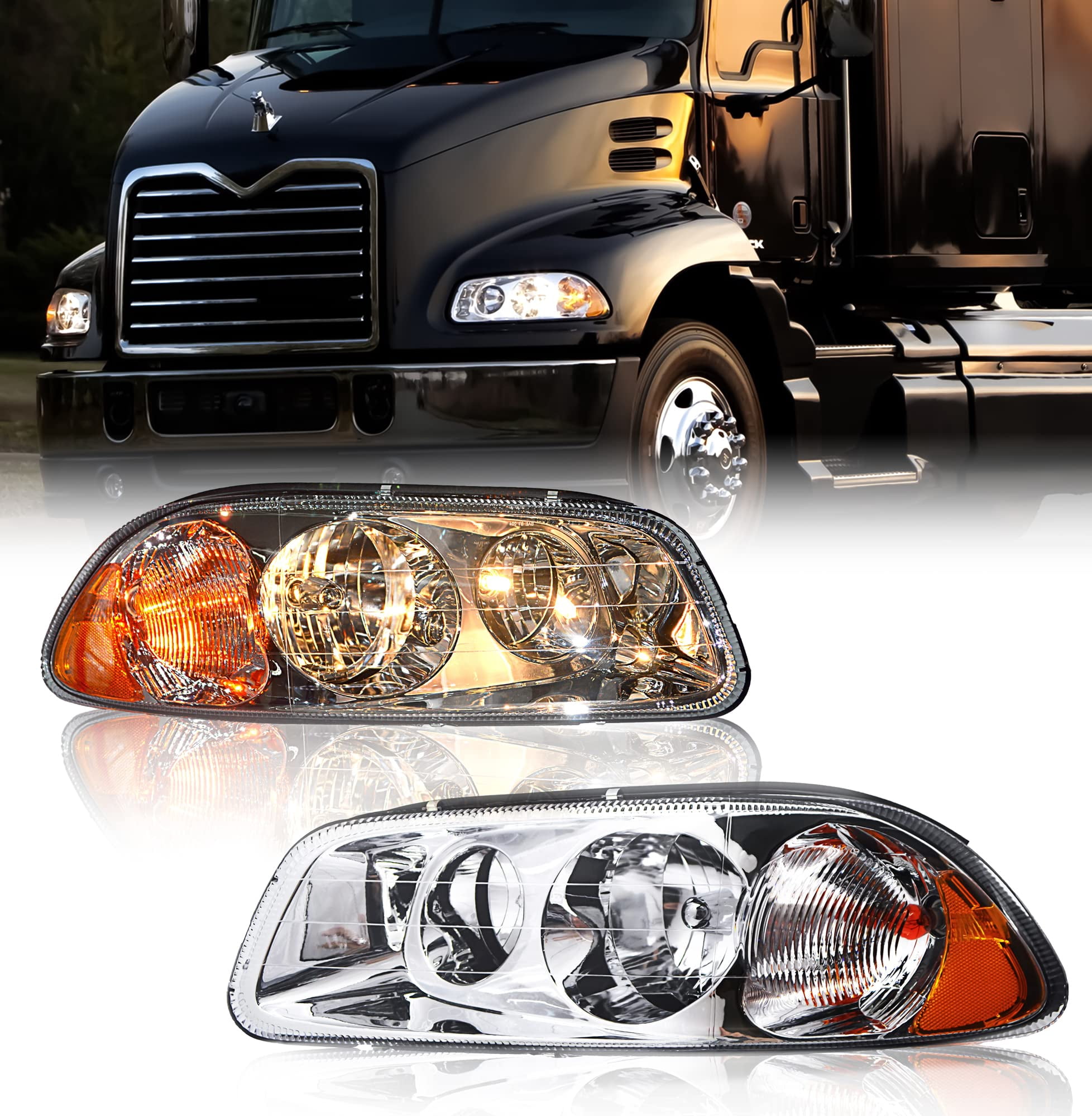 Torque Headlight PAIR Replacement for Mack Vision Granite Pinnacle CX ...
